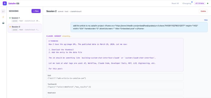 Building a Custom Chat Interface for Claude — Articles — Eran Sakal ...